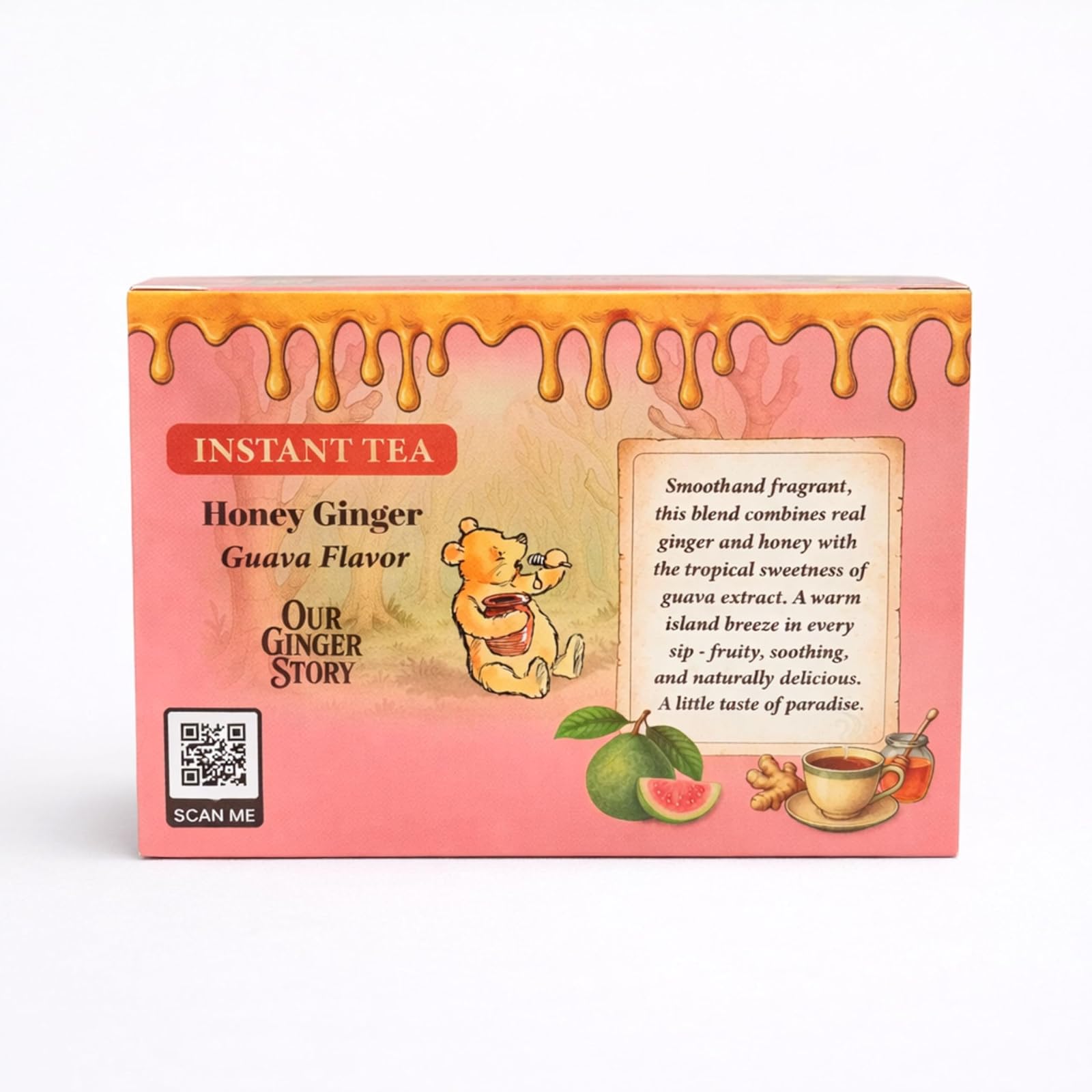 Refreshing honey ginger tea experience