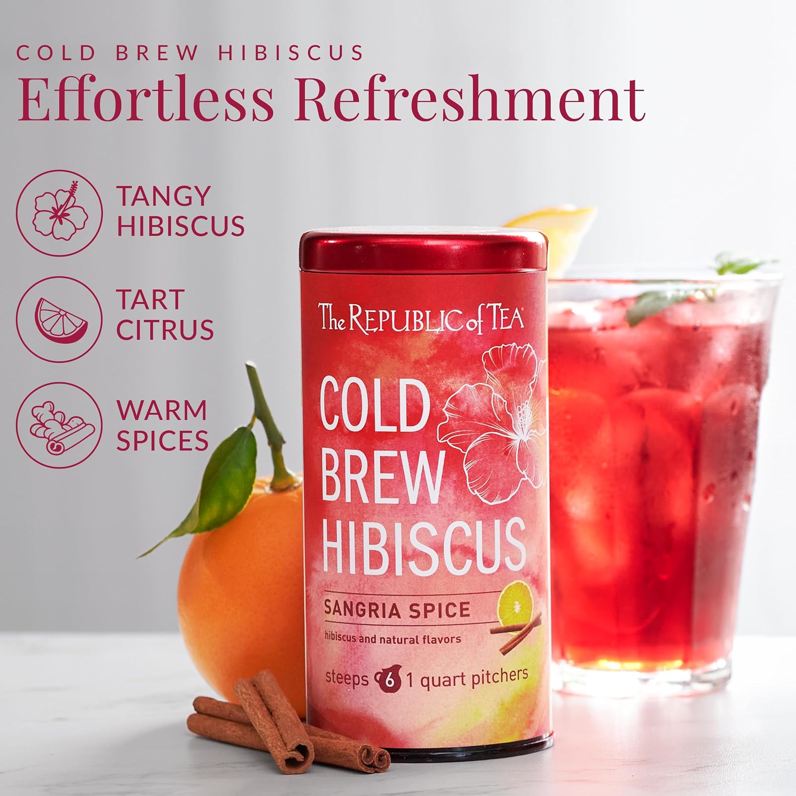Refreshing iced herbal tea blend