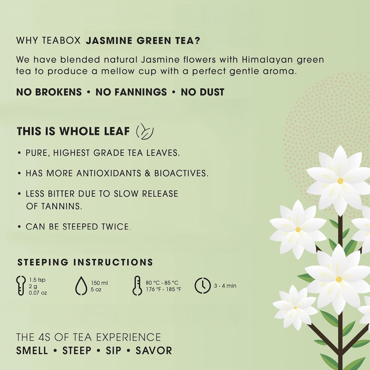 refreshing jasmine flower green tea