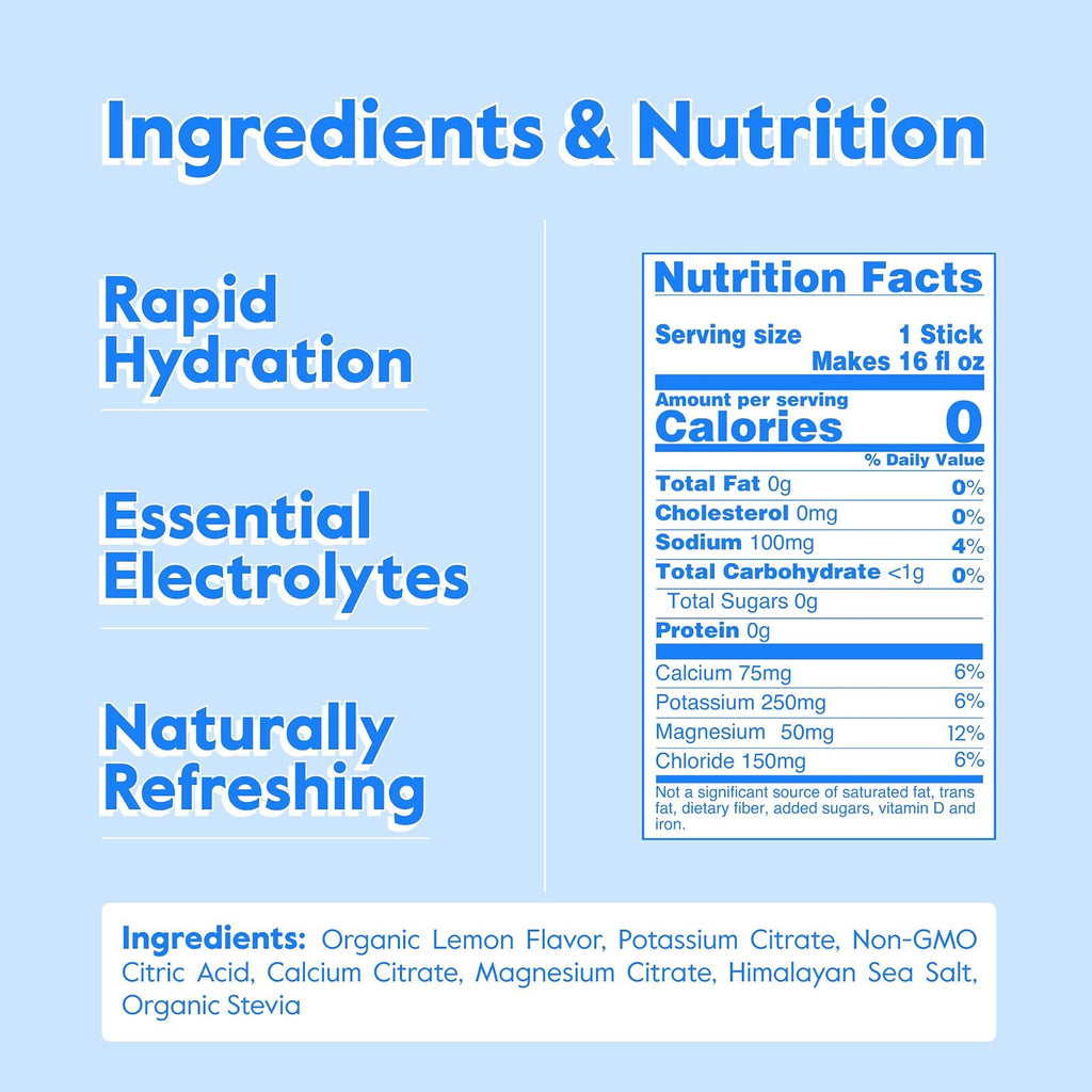 Refreshing lemon flavour electrolyte mix