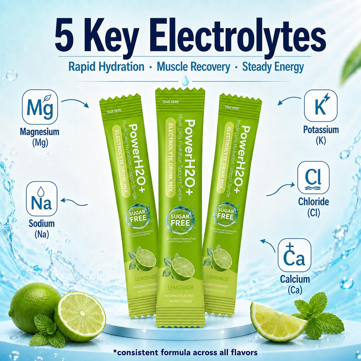 refreshing lemon flavour electrolyte packets