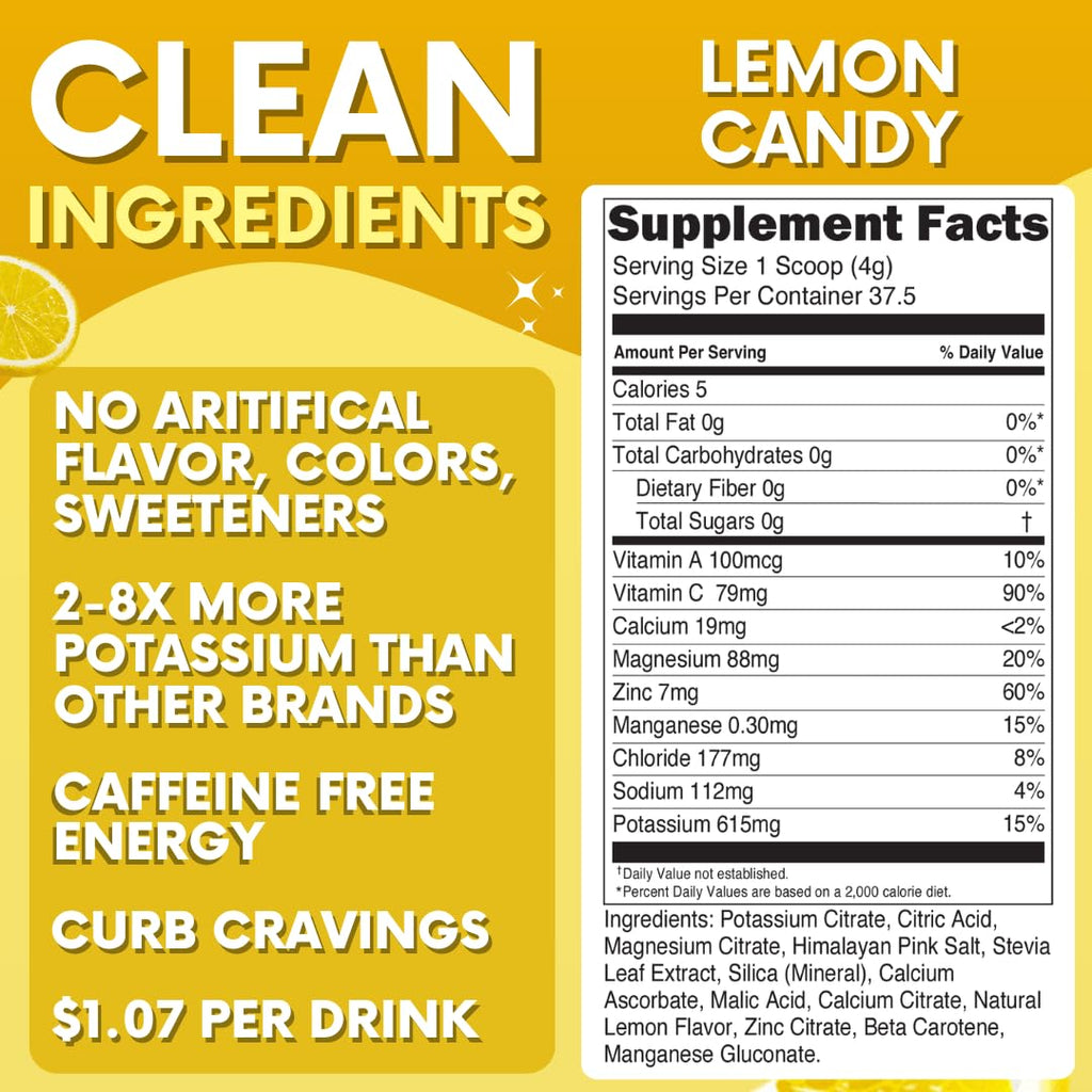 refreshing lemon flavour electrolyte powder