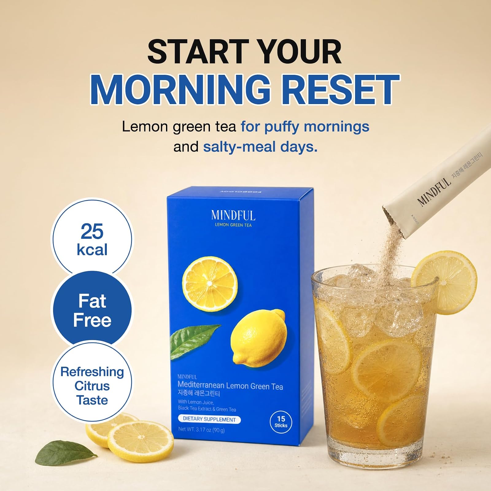 refreshing lemon green tea infusion