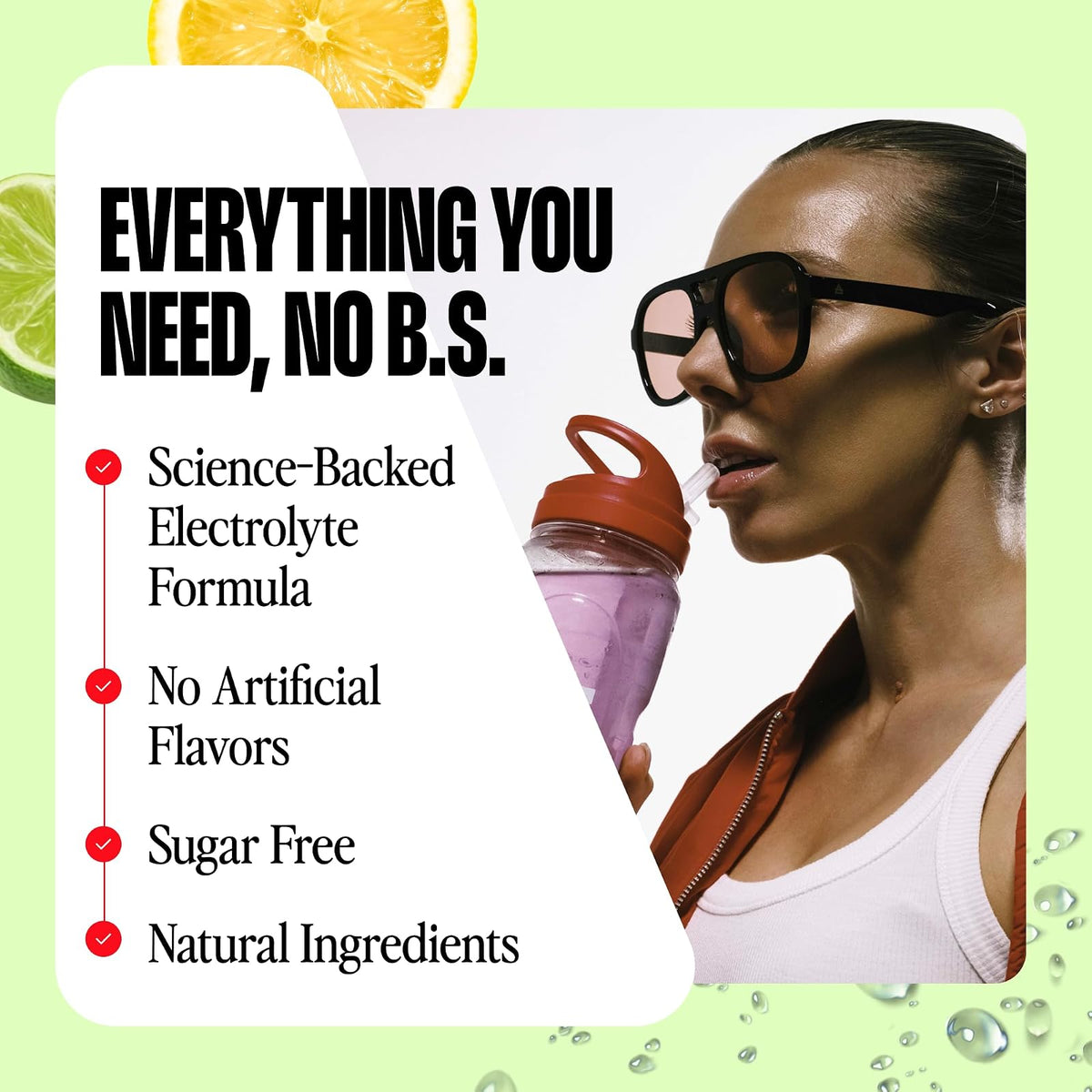 refreshing lemon lime electrolyte drink
