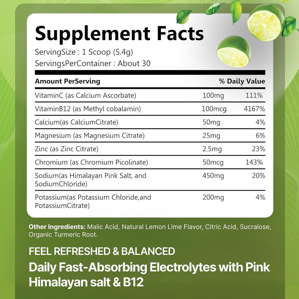 refreshing lemon lime electrolyte powder