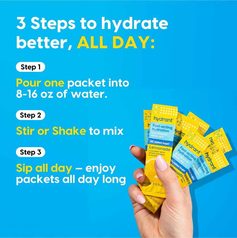 Refreshing lemonade electrolyte drink packets