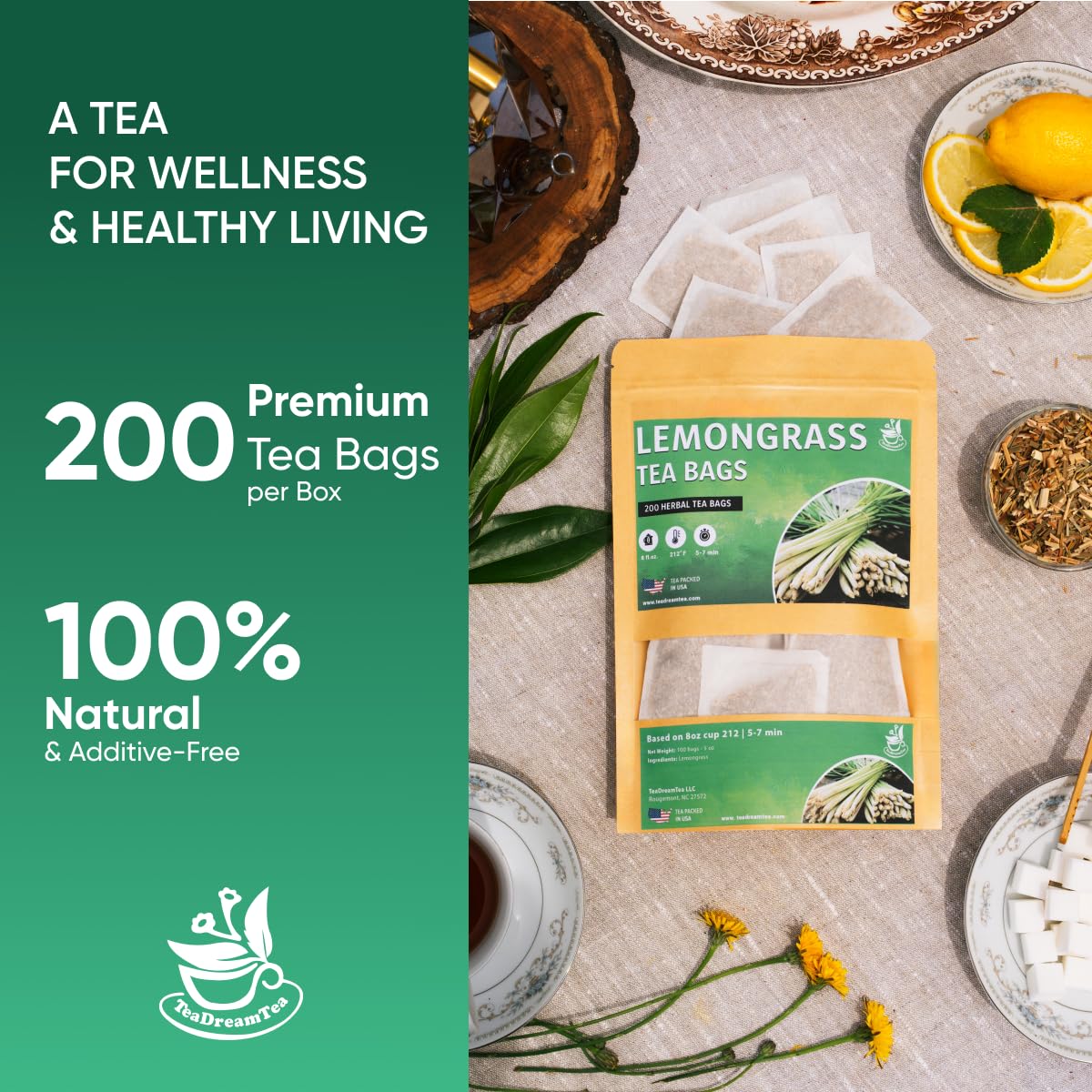 refreshing lemongrass herbal tea blend