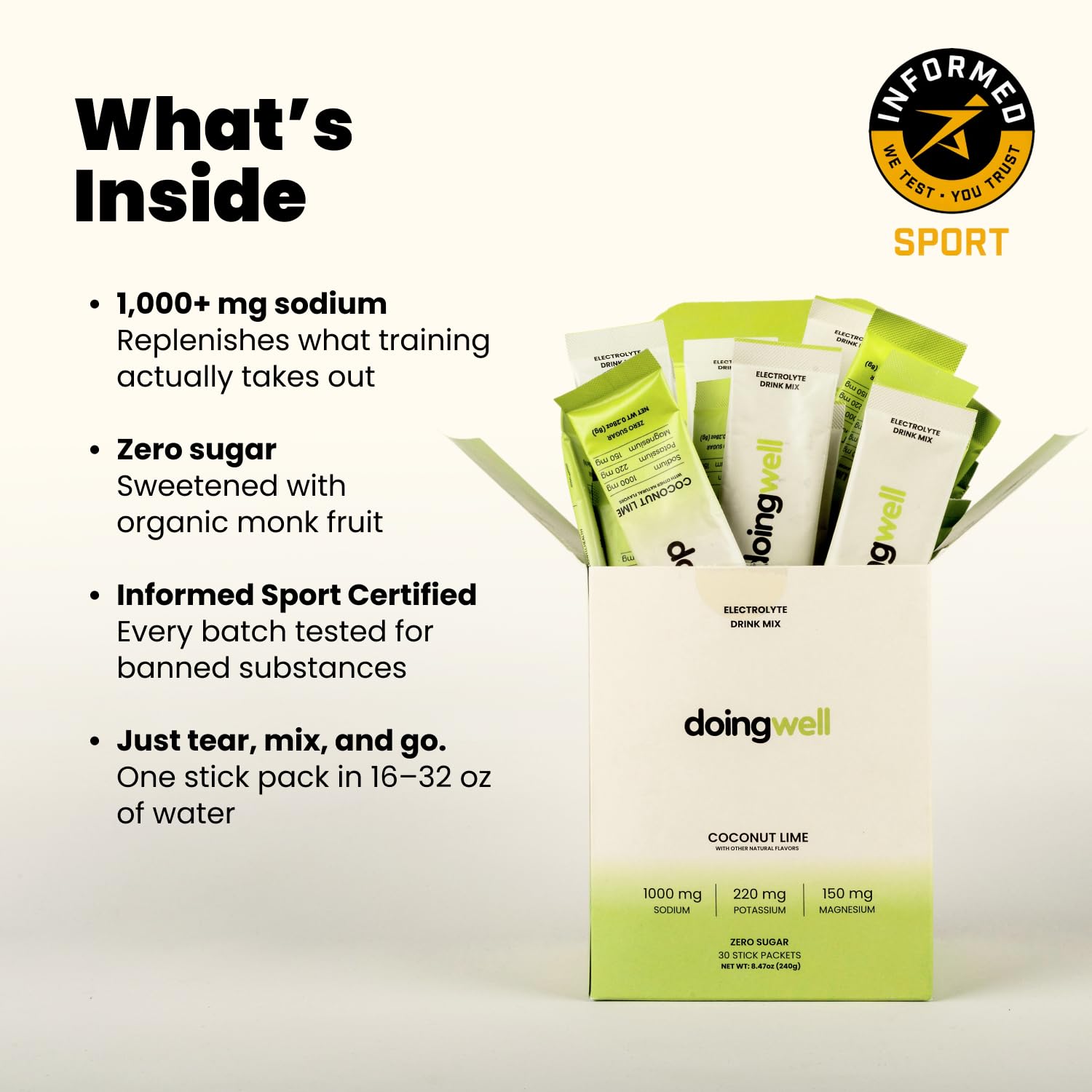 refreshing lime flavour electrolyte powder
