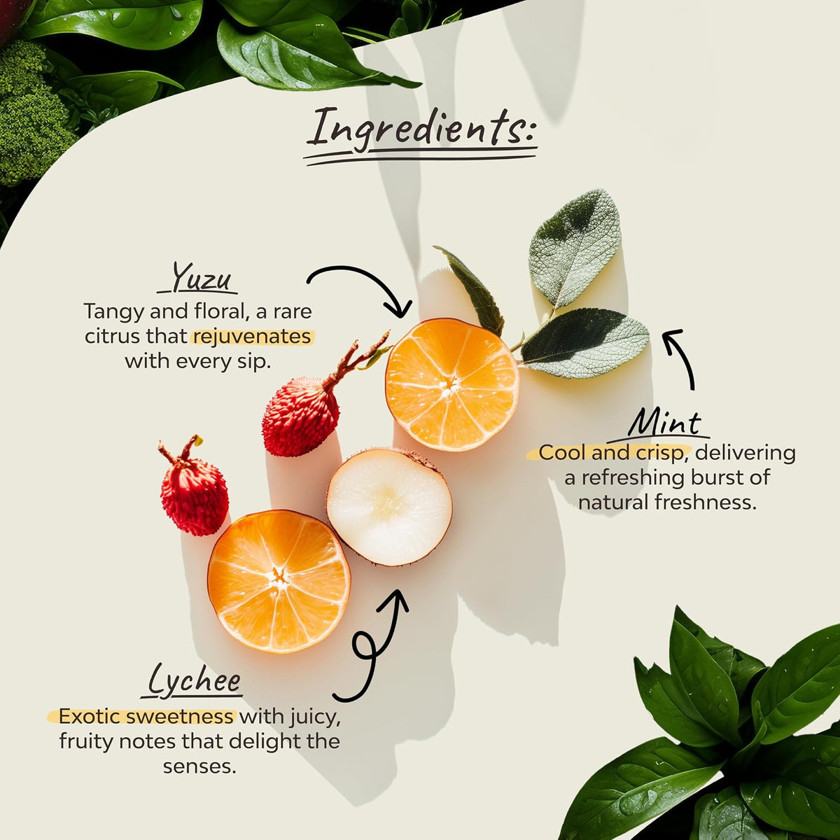 refreshing lychee mint herbal tea