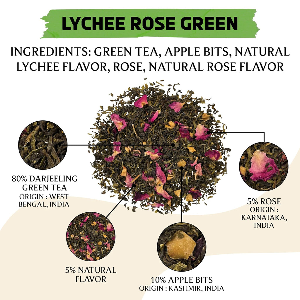 refreshing lychee rose green tea blend