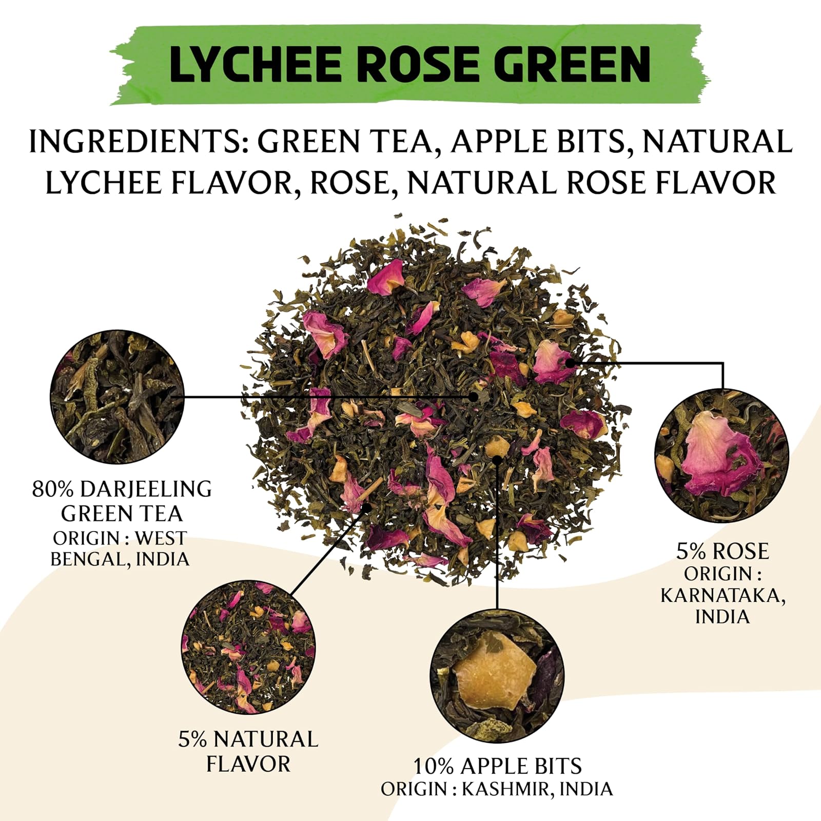 refreshing lychee rose green tea blend