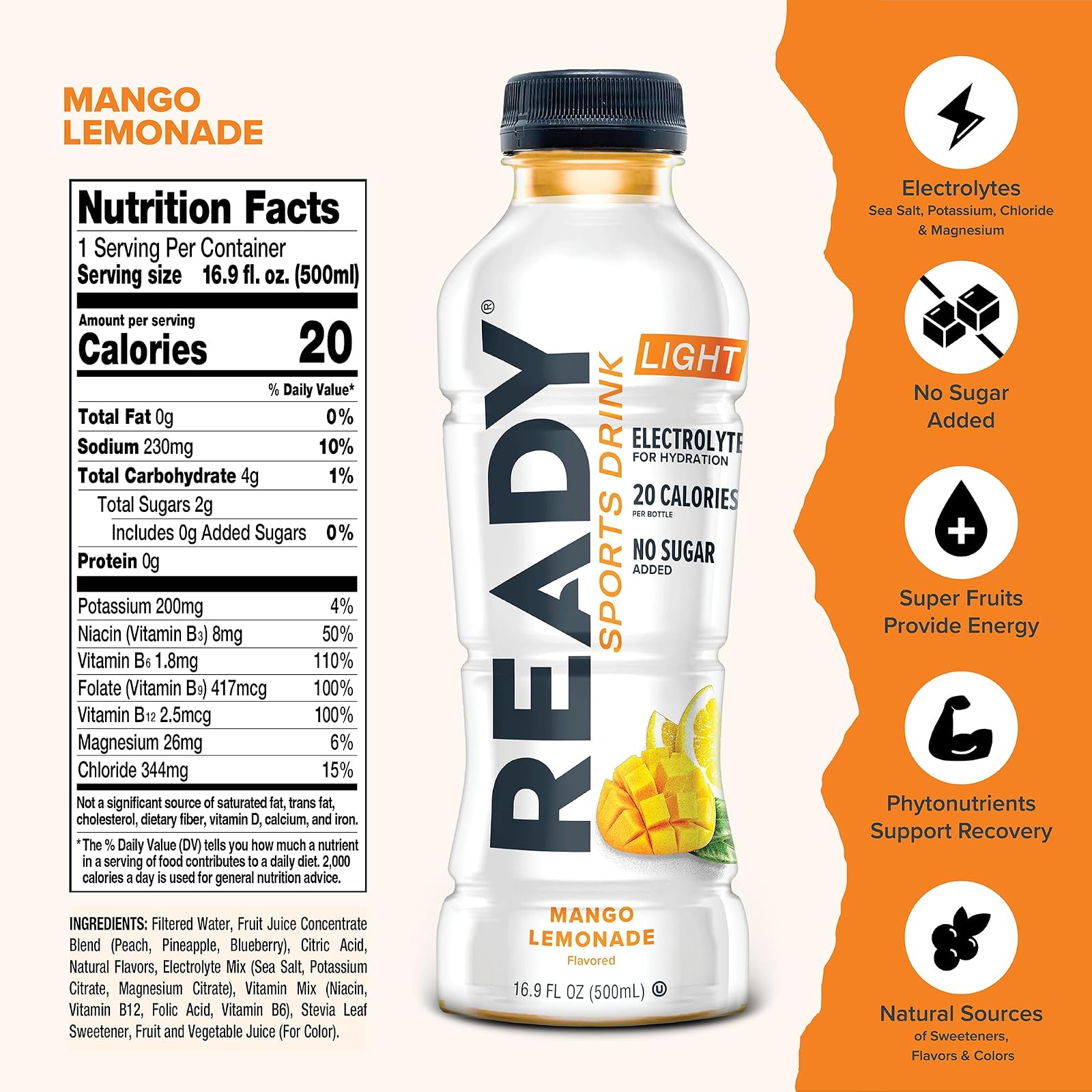 refreshing mango lemonade sports drink