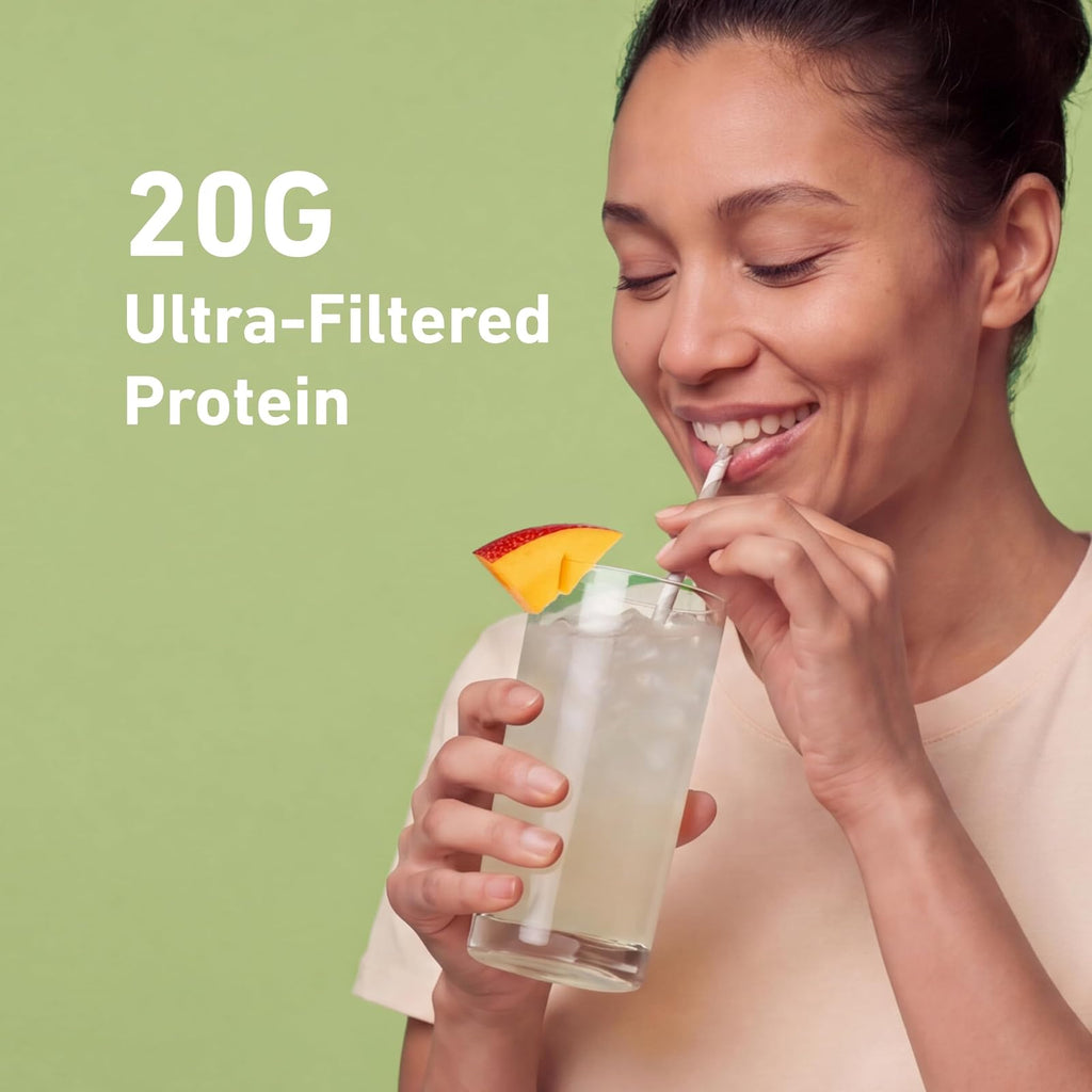 Refreshing mango lime whey protein drink