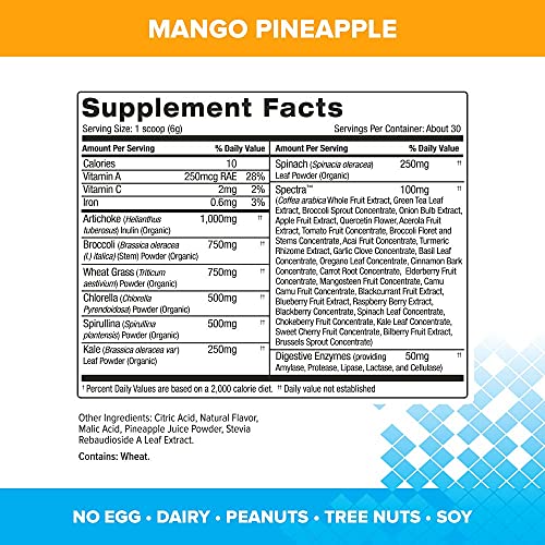Refreshing mango pineapple spirulina flavour