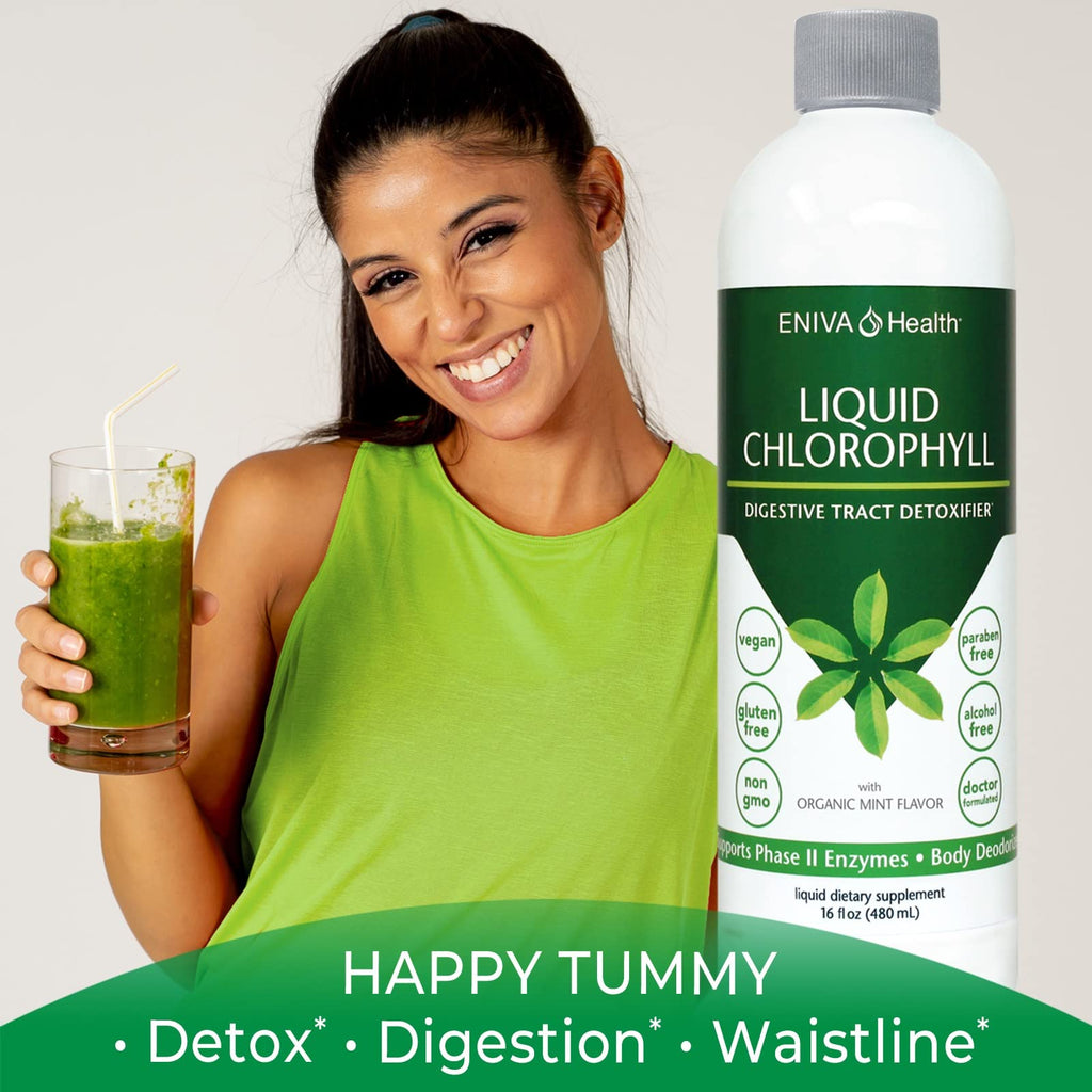Refreshing mint chlorophyll drink