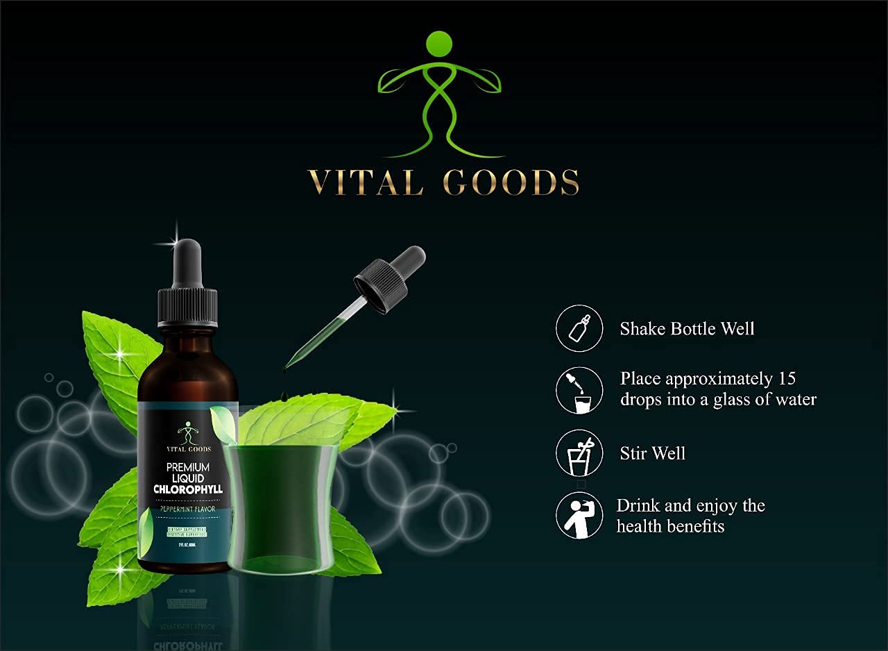 Refreshing mint chlorophyll liquid