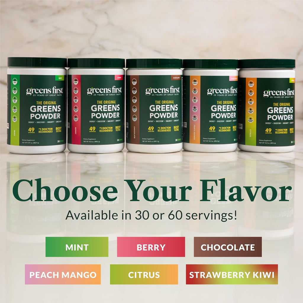 Refreshing mint greens powder drink