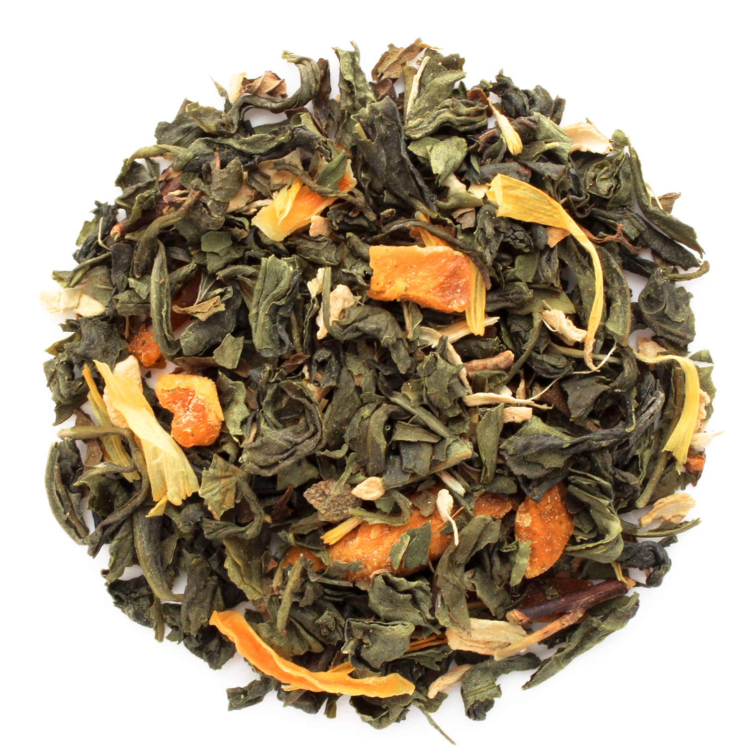 refreshing minted mango peach tea
