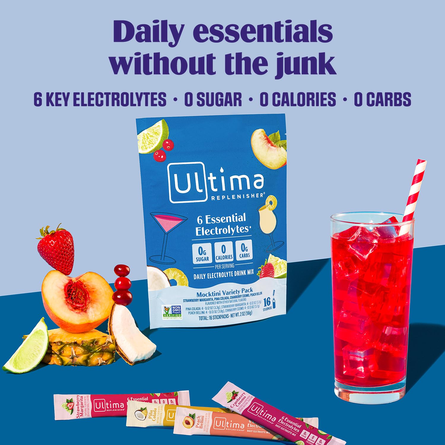 refreshing Mocktini variety electrolyte drink