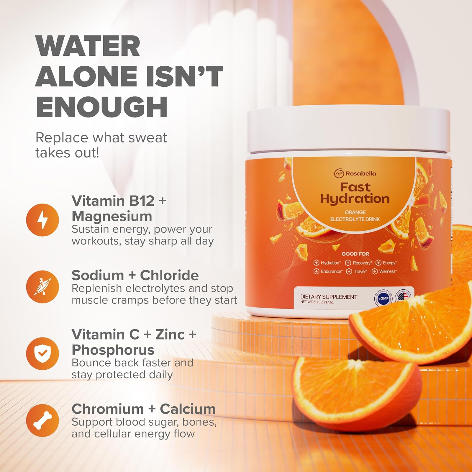 refreshing orange flavour electrolyte drink