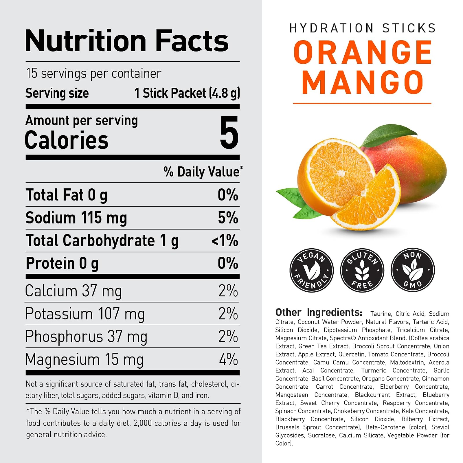 Refreshing orange mango flavour
