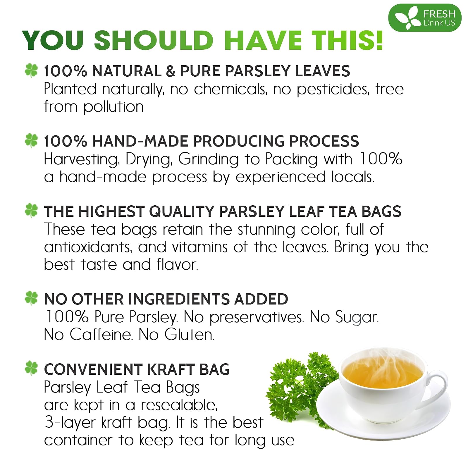 refreshing parsley leaf tea bags