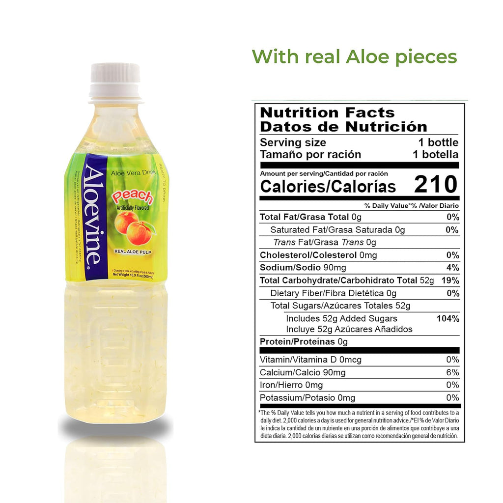 refreshing peach aloe vera beverage