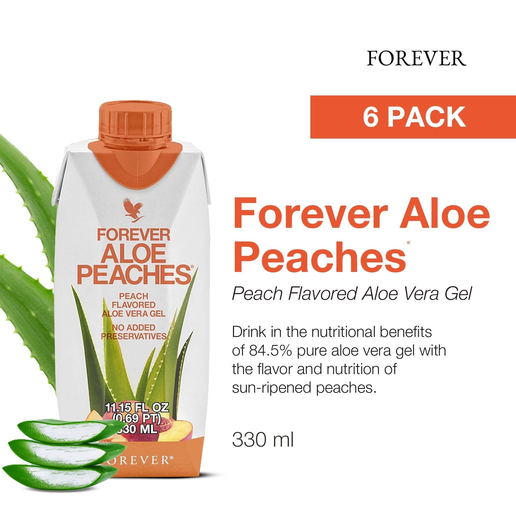 refreshing peach-flavoured aloe drink