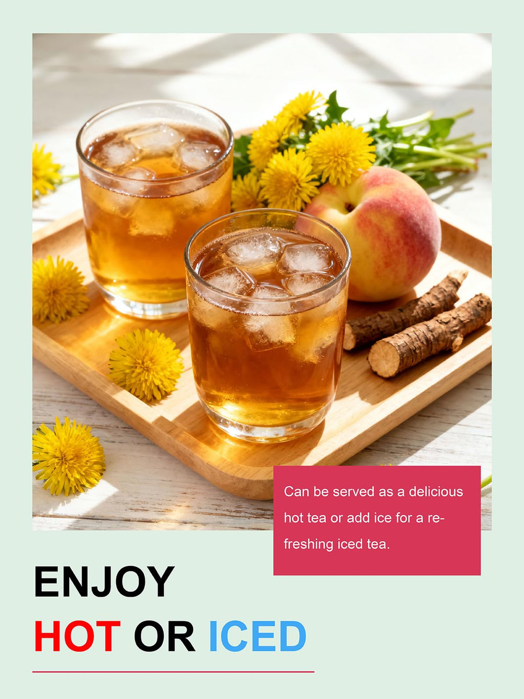 refreshing peach herbal tea blend