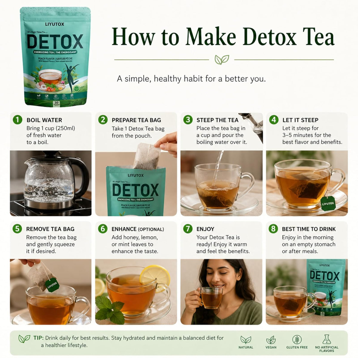 refreshing peach herbal tea blend