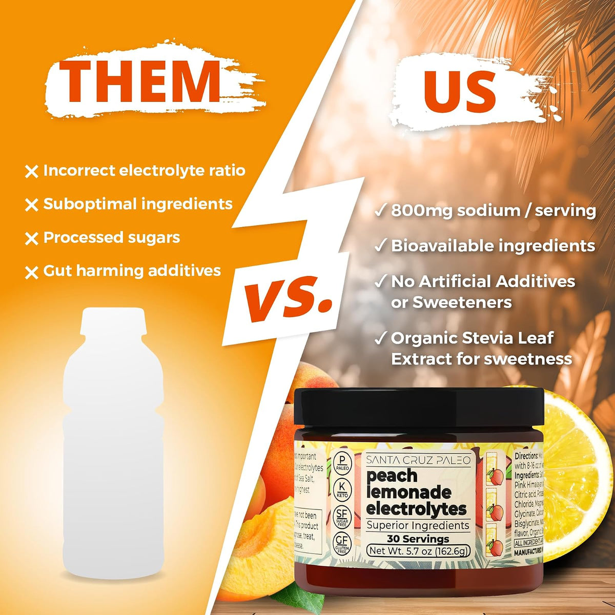 refreshing peach lemonade electrolyte drink