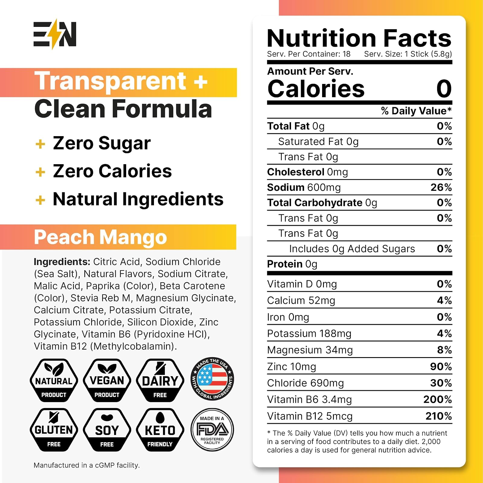 refreshing peach mango electrolyte drink