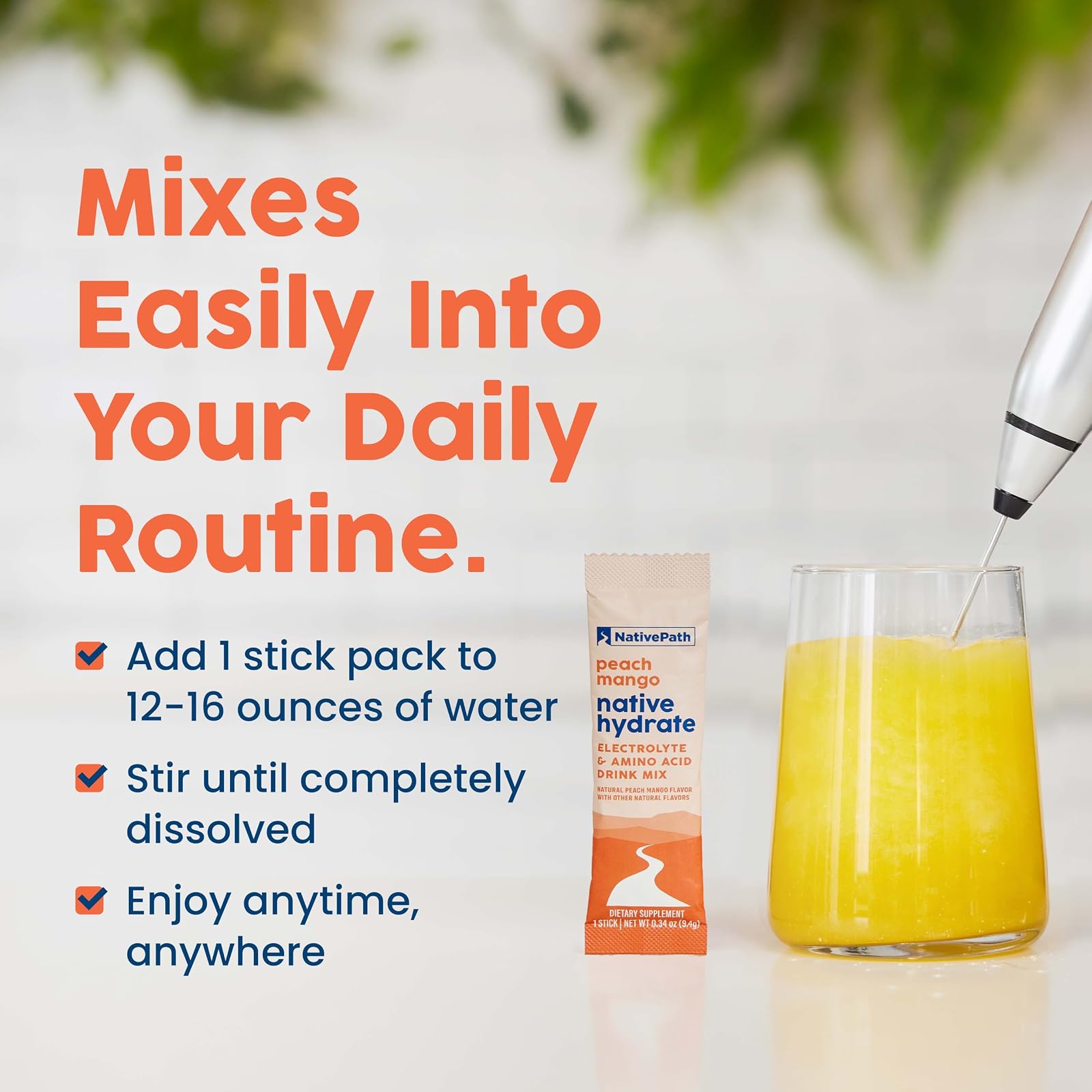 Refreshing peach mango hydration solution