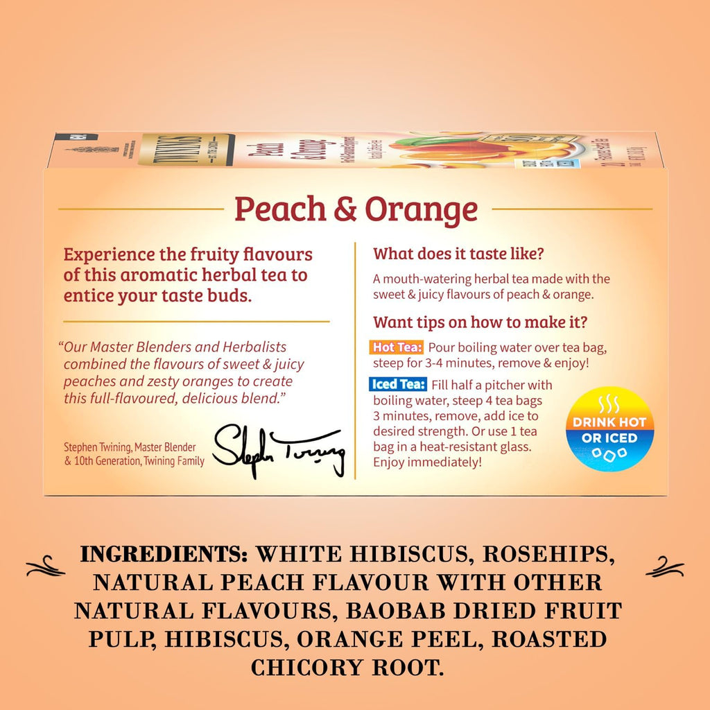 Refreshing peach orange herbal infusion