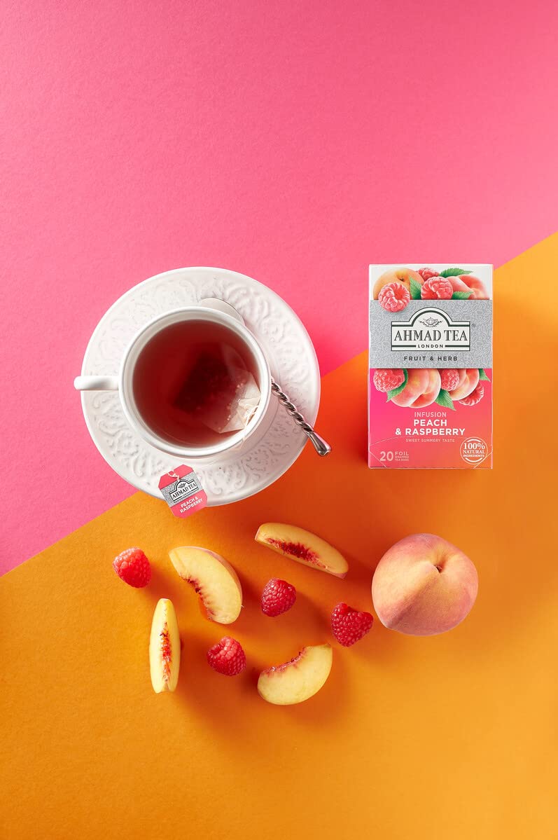 refreshing peach raspberry tea bags