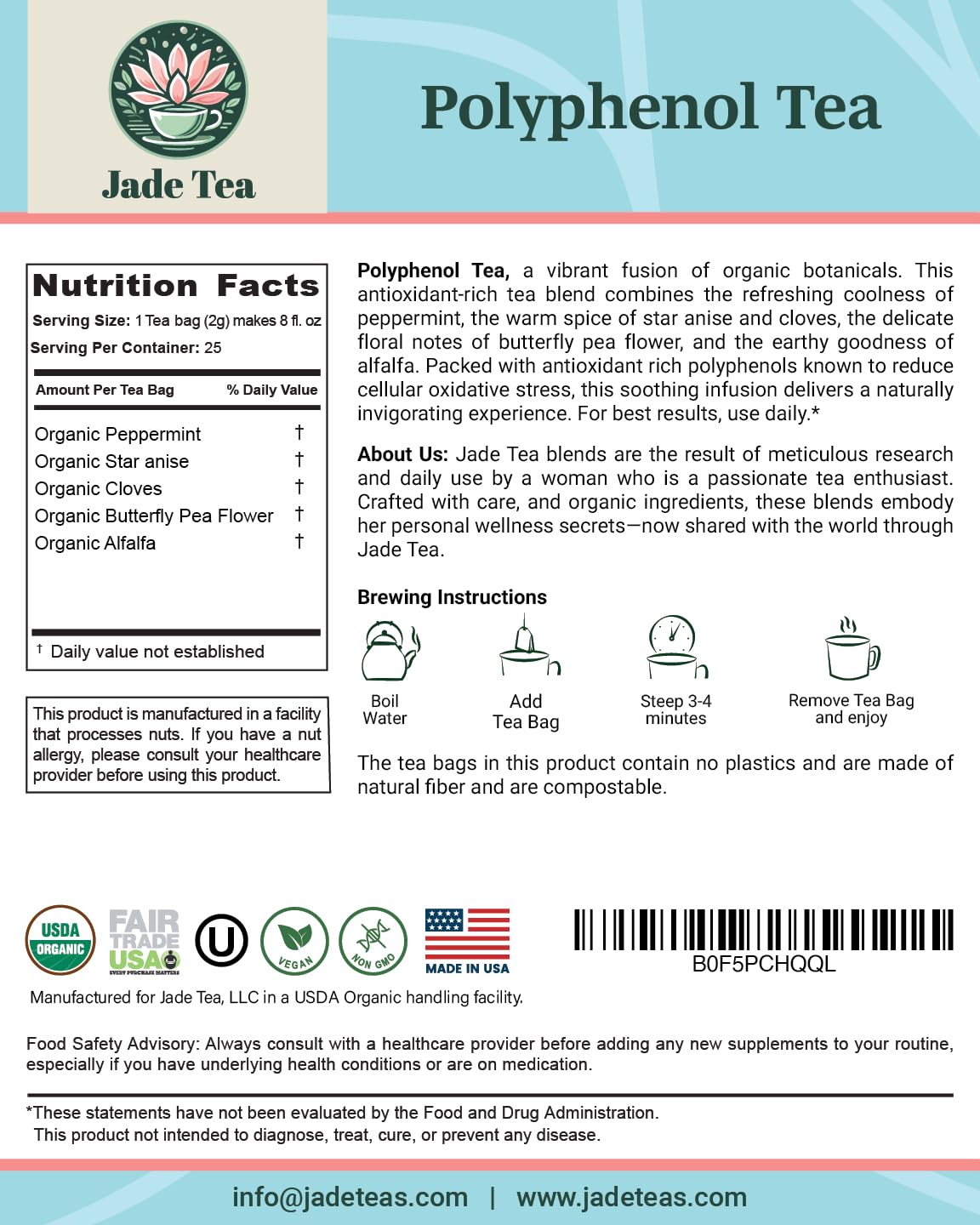 refreshing peppermint clove tea bags