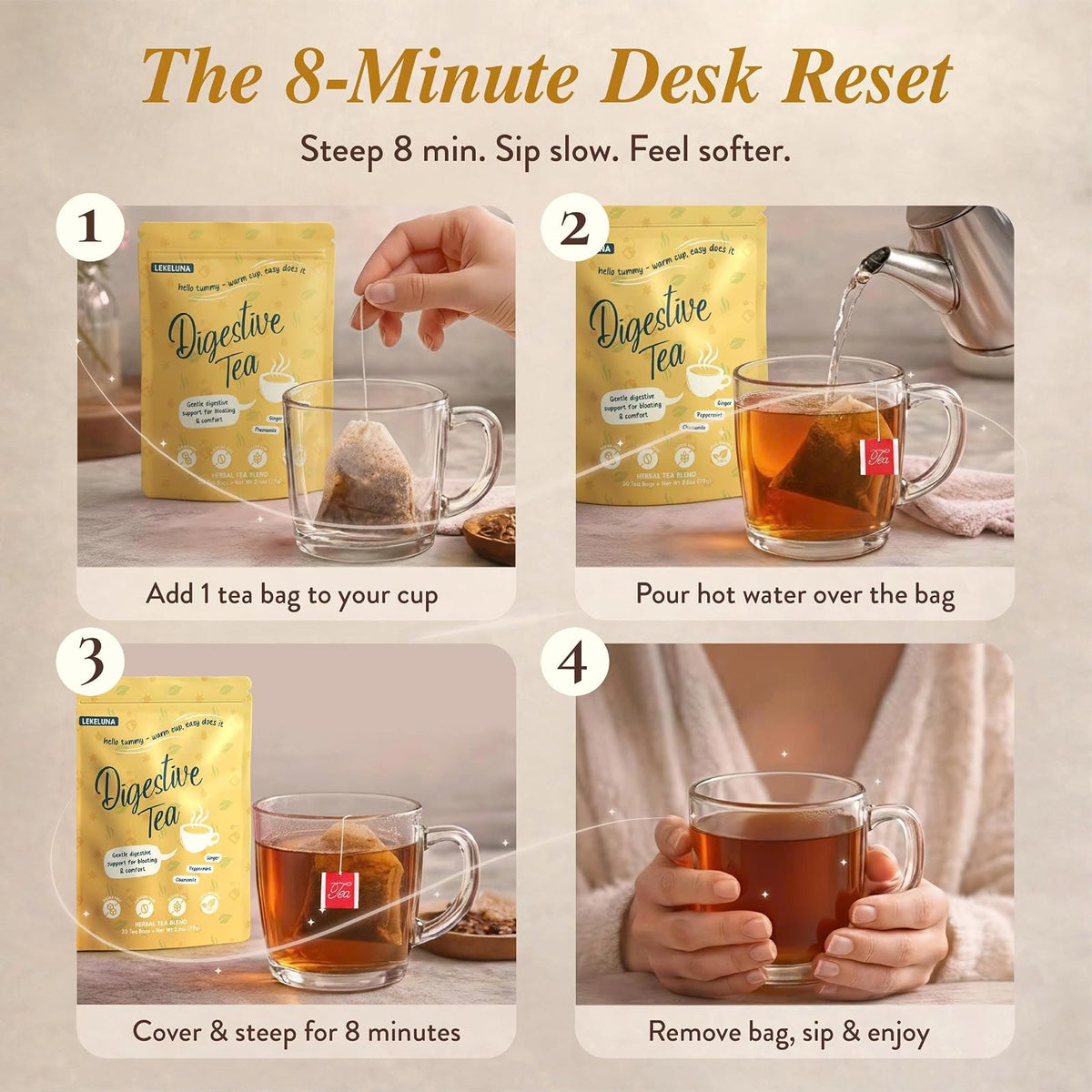 refreshing peppermint herbal tea bags