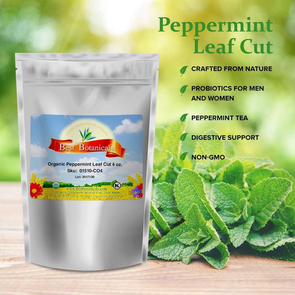 refreshing peppermint leaf cut tea