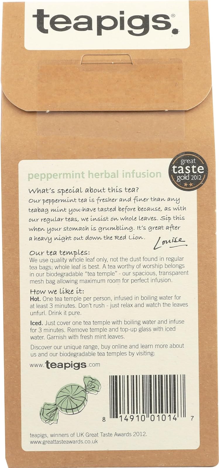 refreshing peppermint tea bags 15 count