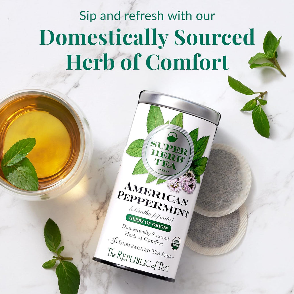 Refreshing peppermint tea bags