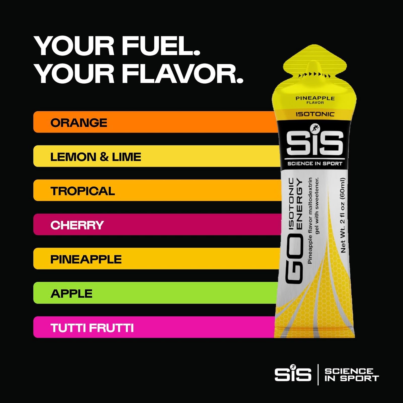 refreshing pineapple flavour energy gel