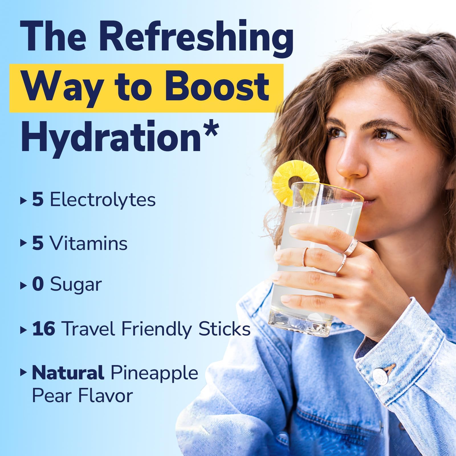 Refreshing pineapple pear electrolyte drink