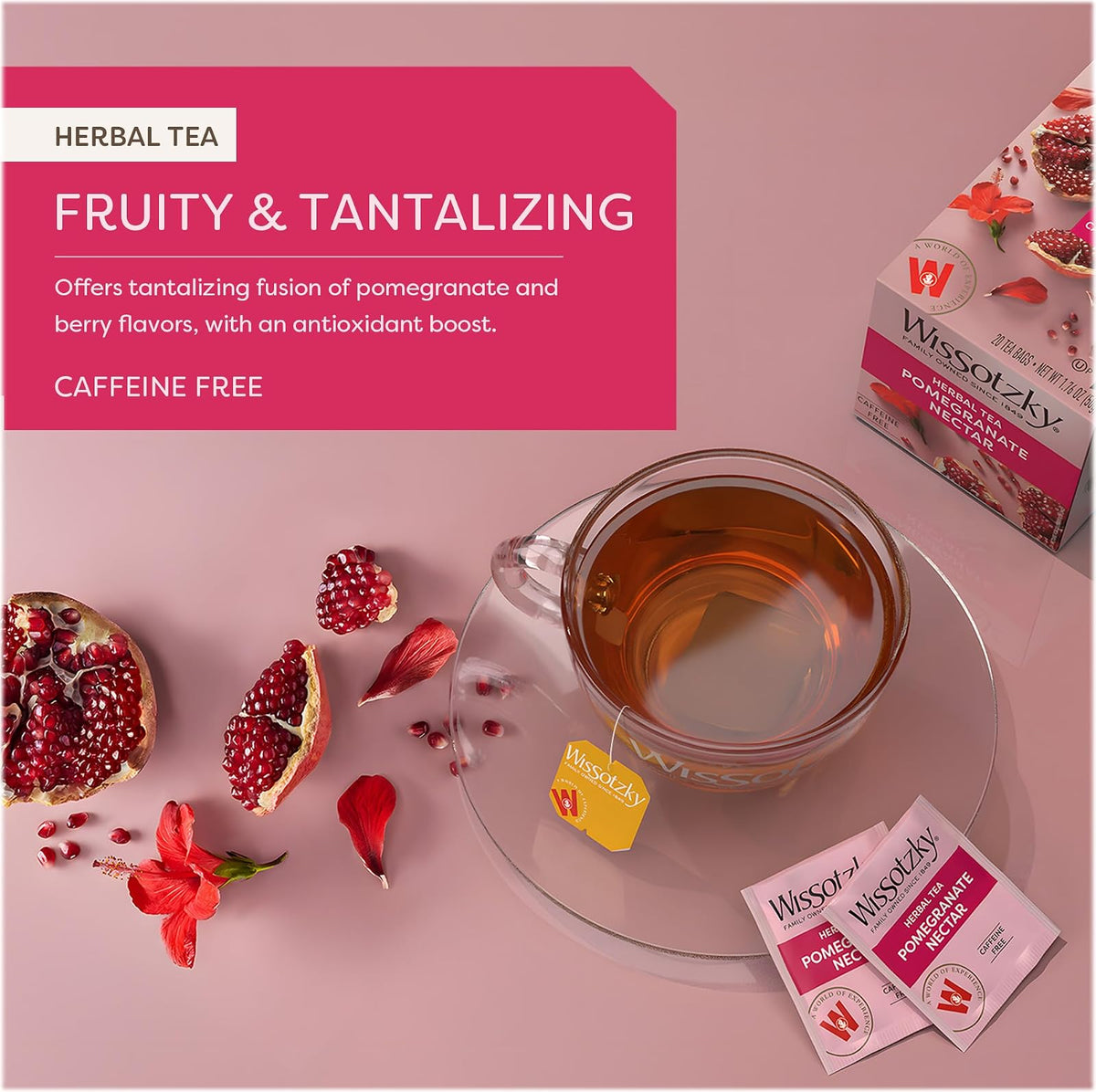 refreshing pomegranate herbal tea blend