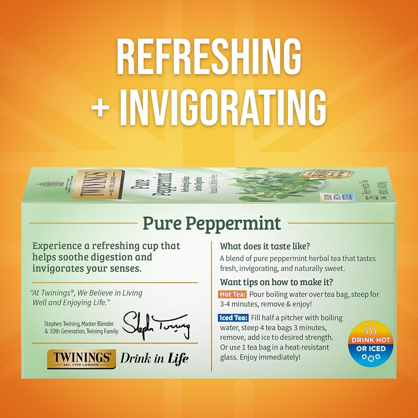 refreshing pure peppermint tea