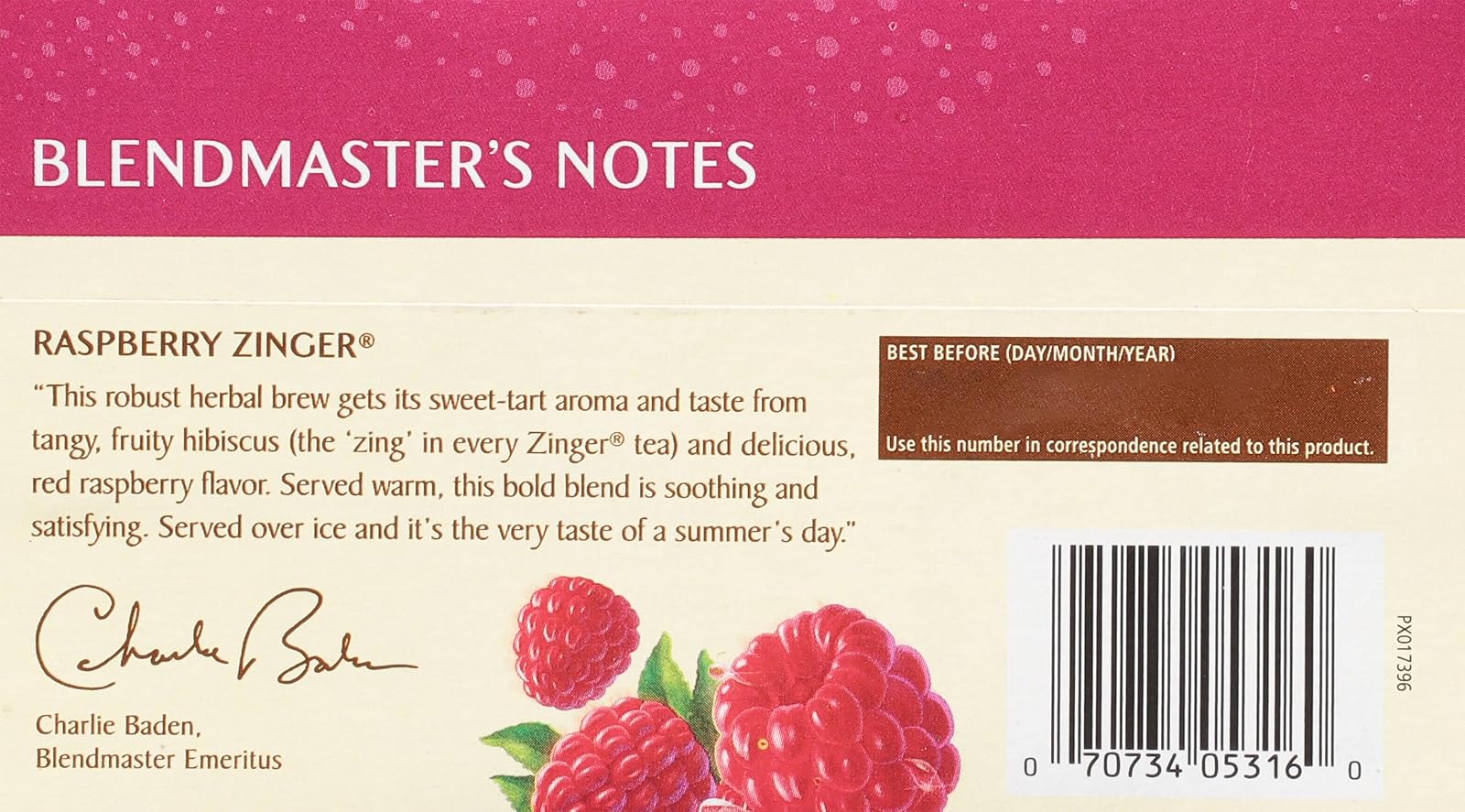 Refreshing raspberry herbal infusion