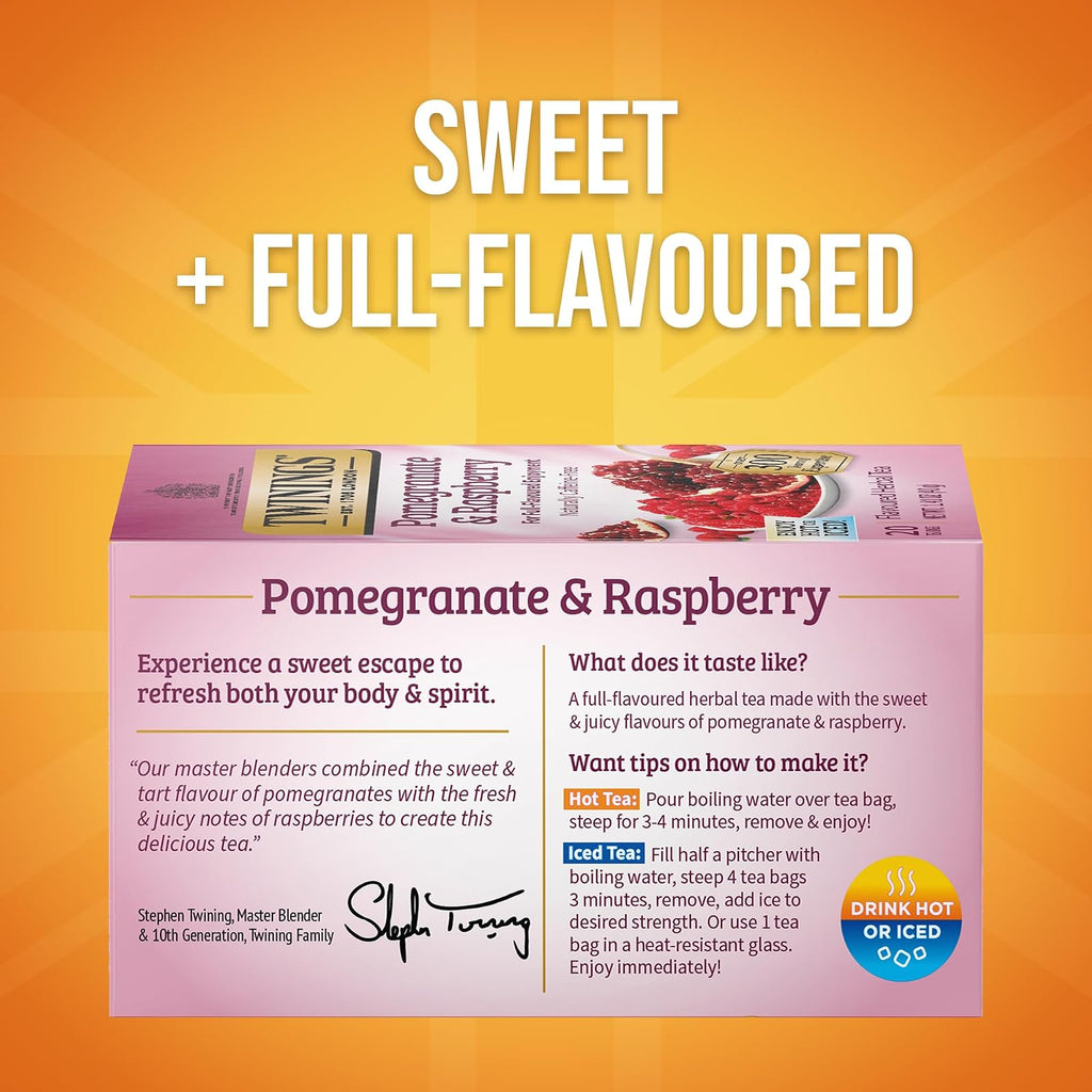 refreshing raspberry herbal tea bags