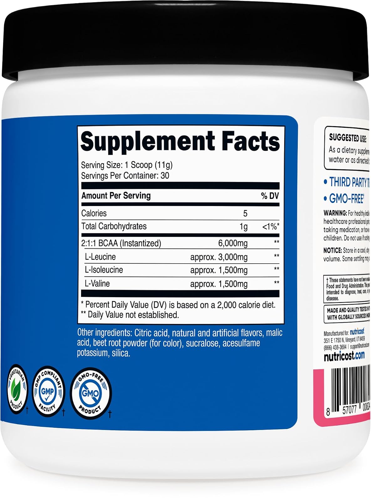 Refreshing raspberry lemonade BCAA drink