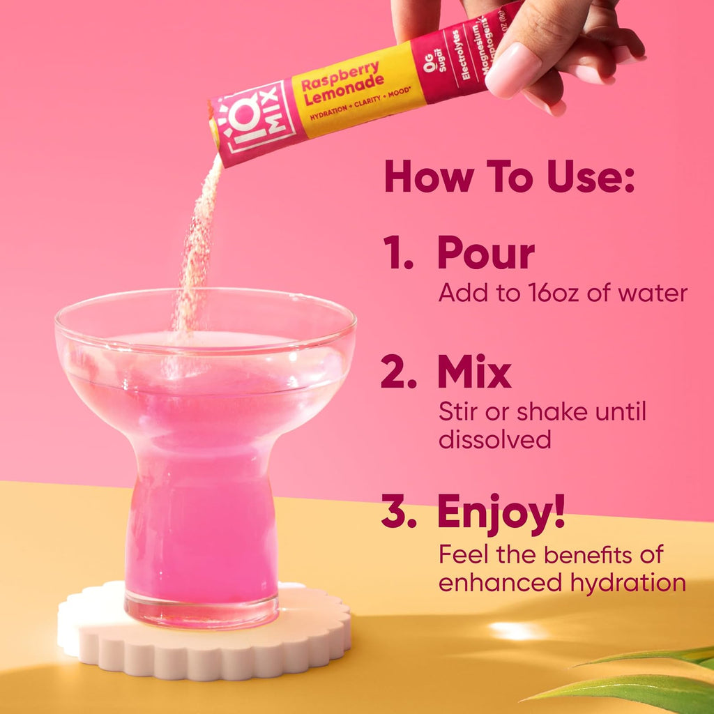 Refreshing raspberry lemonade electrolyte drink