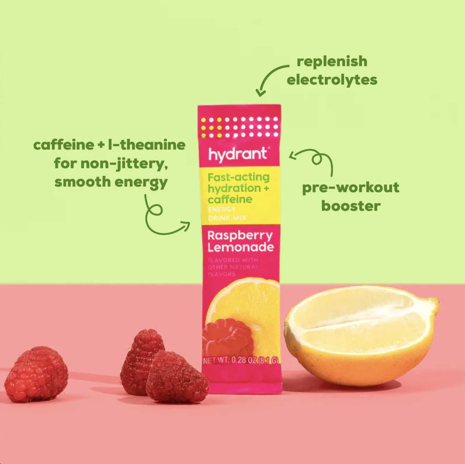 refreshing raspberry lemonade flavour