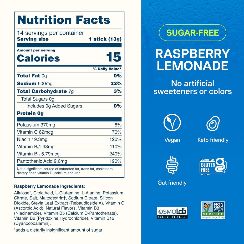 Refreshing raspberry lemonade hydration drink